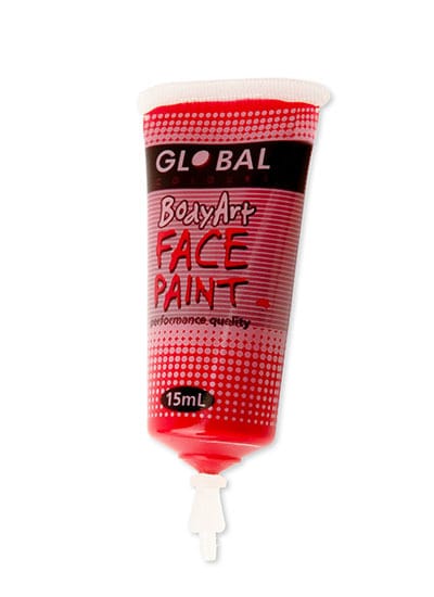 Face Paint Red 15ml Tube - Abracadabra Fancy Dress