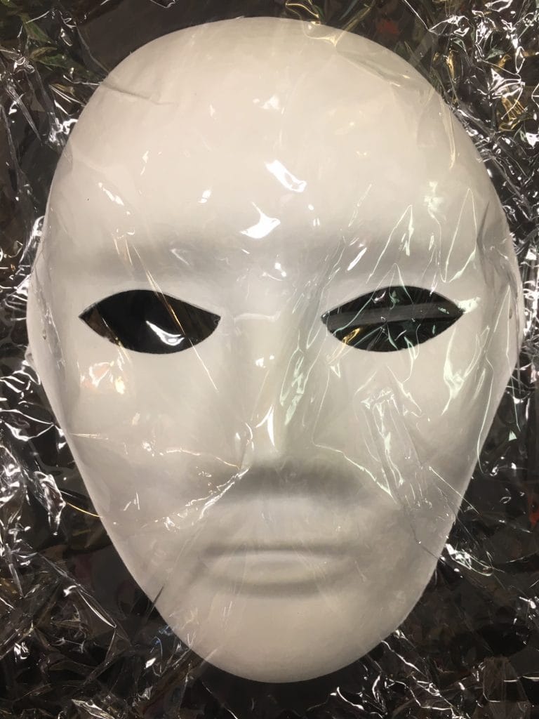 White Full Face Mask Craft DIY Art Supply Teacher Paper Mache ...