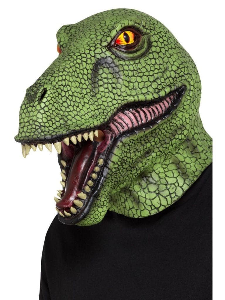 Dinosaur Latex Mask Deluxe Full Head T-Rex Jurassic Cosplay Costume ...