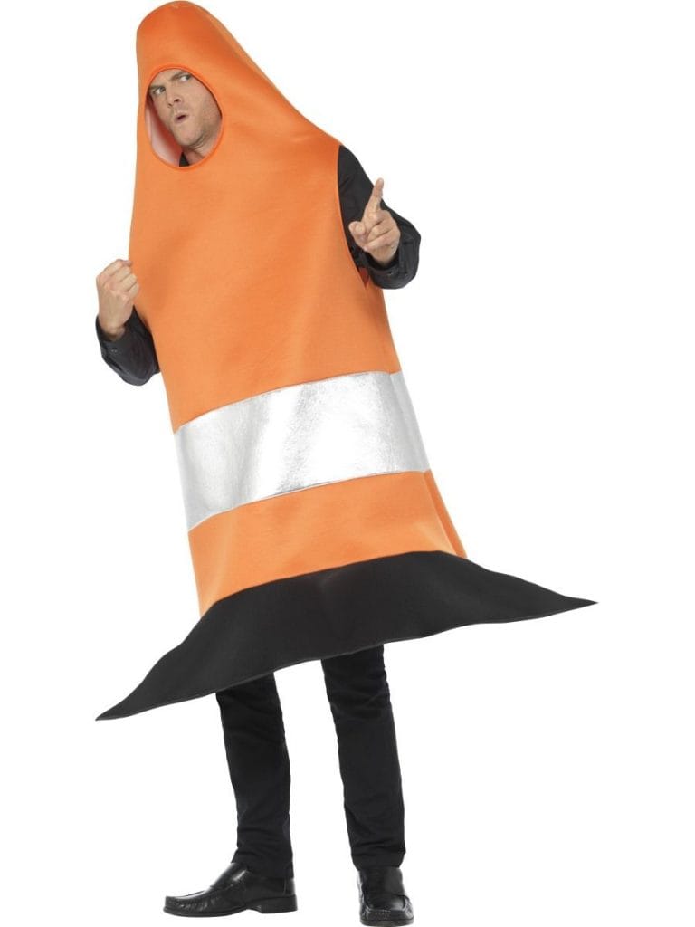 Traffic Cone Costume Joke Comedy Road Safety Orange Witches Hat Cars ...