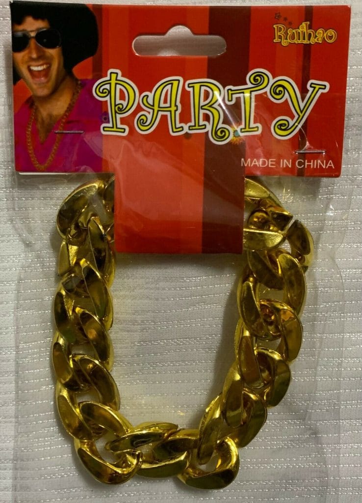 Large Links Chunky Gold Bracelet Pimp Gangster Hip Hop Mr. T Costume ...