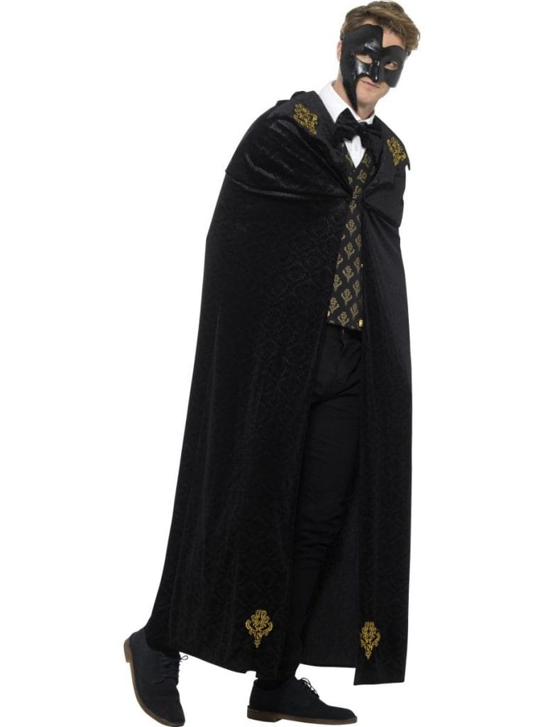 Deluxe Phantom Masquerade Vampire Costume Victorian Halloween Wizard ...