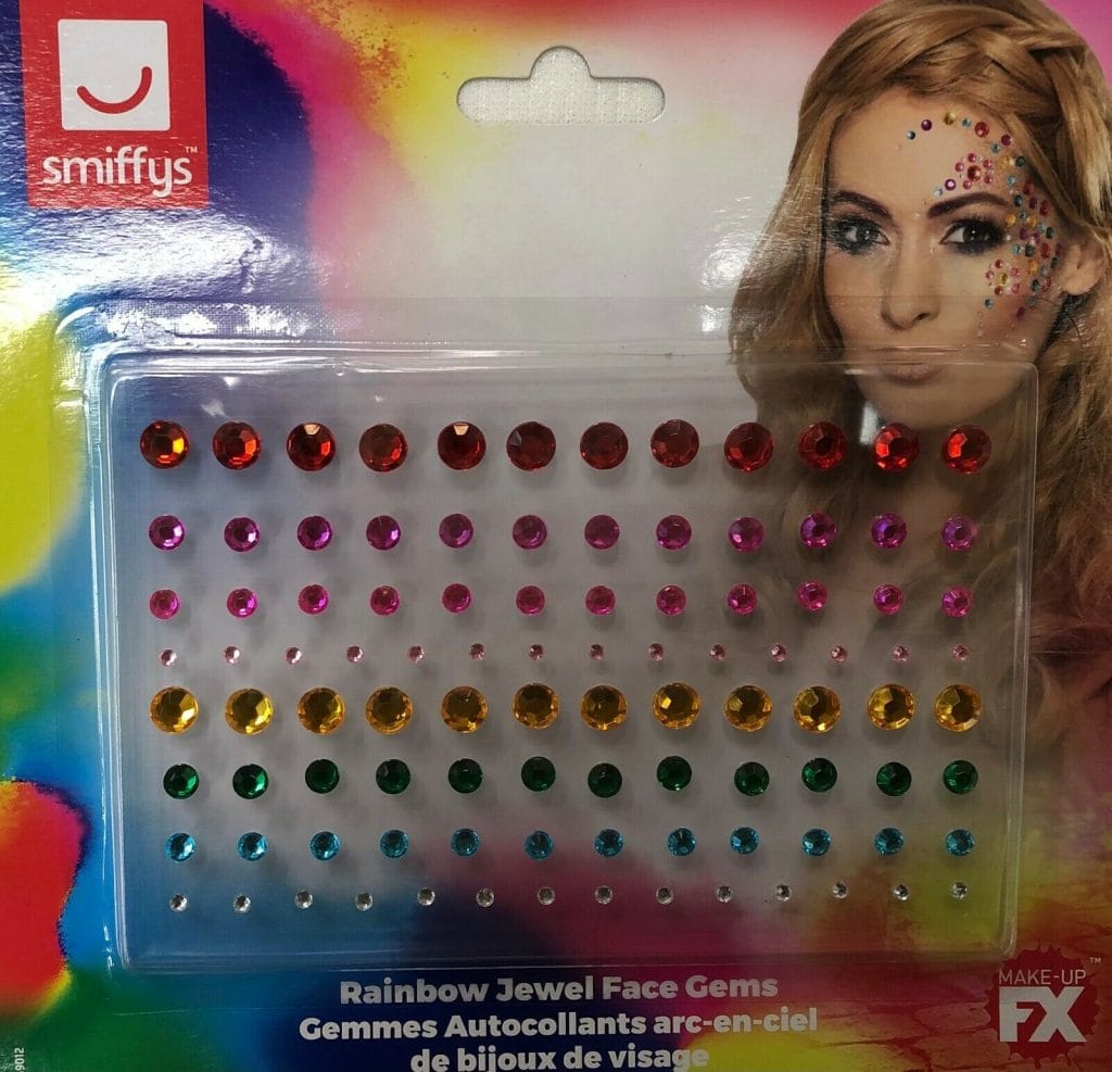 Face Jewels Rainbow Gems Bedazzle Jewellery Festival Fairy Face ...