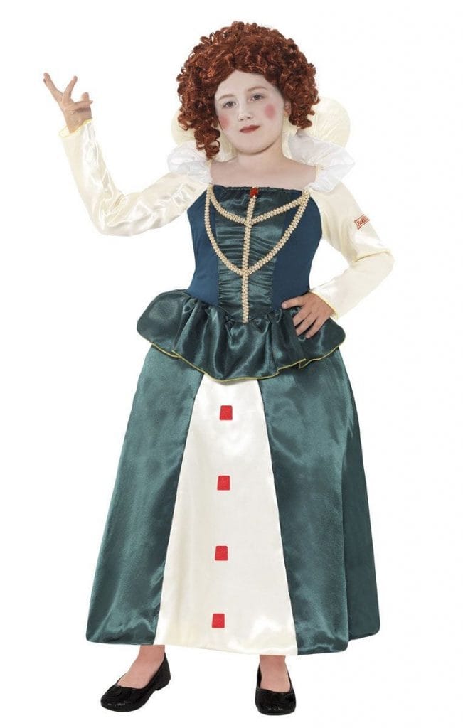 Horrible Histories Queen Elizabeth 1 Girl’s Fancy Dress Costume ...
