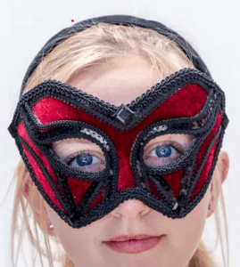 Burgundy and Black Face Eye Mask Fancy Dress Venetian Masquerade Ball ...