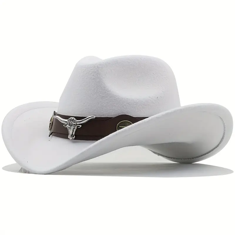 White Cowboy Cowgirl Hat Felt Western Costume Wild West – Abracadabra ...